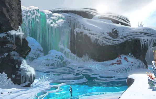 Wallpaper ice, mountains, the game, games, art, characters, Subnautica ...