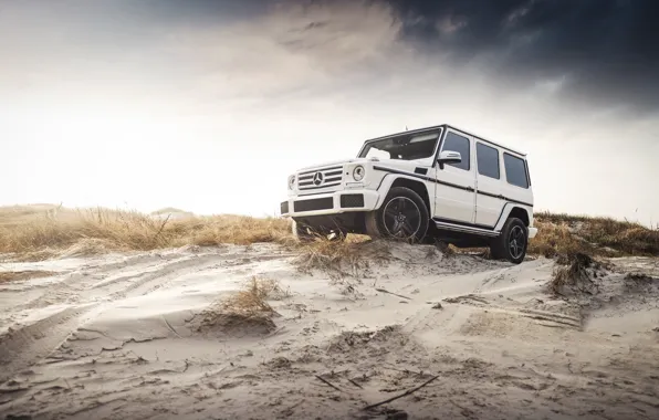 Wallpaper Mercedes, Sky, Coast, White, Sand, W463, G-class images for ...