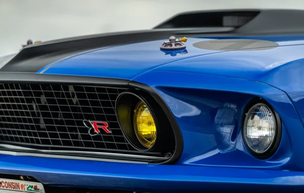 Wallpaper Ford, The hood, 1969, Lights, Ford Mustang, Muscle car, Mach ...