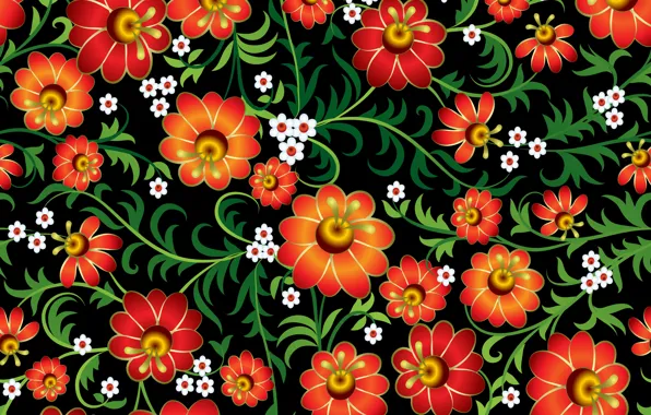 Download wallpaper Flowers, pattern, pattern, seamless, Floral ...