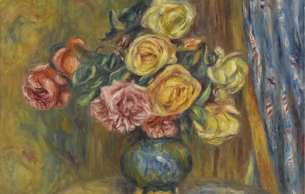 Wallpaper bouquet, picture, 1912, Pierre Auguste Renoir, Pierre Auguste ...