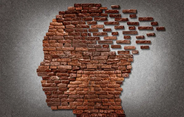 Wallpaper bricks, face, mind for mobile and desktop, section текстуры ...