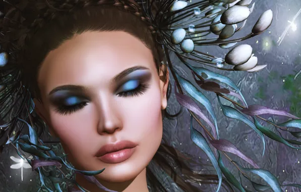 Download wallpaper girl, face, background, makeup, section rendering in ...