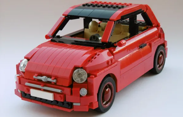 Wallpaper Red, LEGO, Fiat 500, LEGO Fiat 500, Toy car, Toy Car images ...