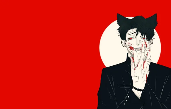 Download wallpaper blood, guy, ears, section other in resolution 1920x1080