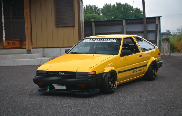 Download wallpaper drift, japan, toyota, jdm, tuning, ae86, front, race ...