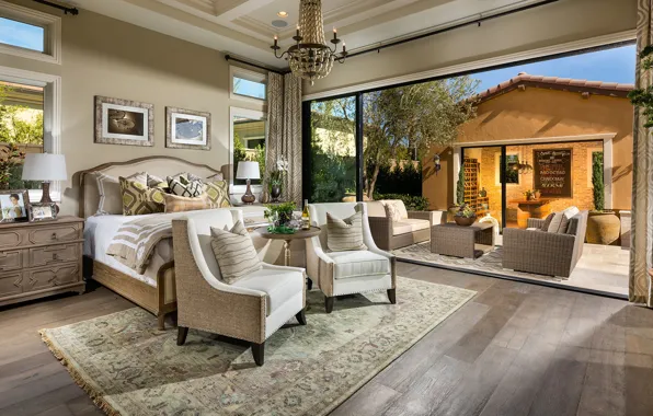 Wallpaper furniture, interior, terrace, Chatsworth, Canyon Oaks ...