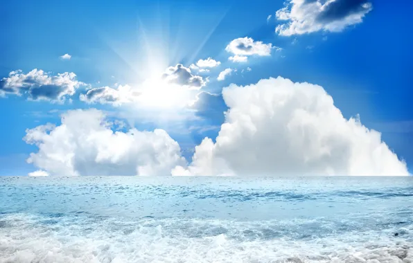 Download wallpaper sea, wave, beach, the sky, shore, beach, sky, sea ...