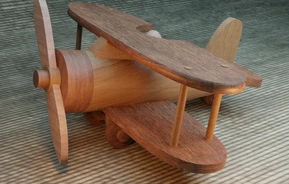 Wallpaper the plane, toy, wooden, render, AlexStormND for mobile and ...