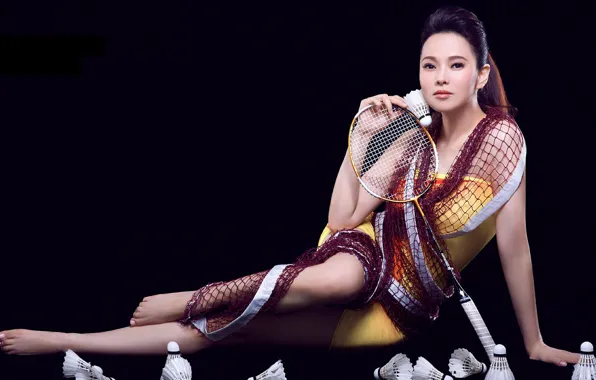 Wallpaper Girl Mesh Racket Asian Birdies For Mobile And Desktop