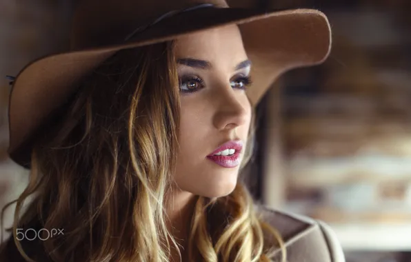 Wallpaper girl, hair, portrait, hat for mobile and desktop, section ...