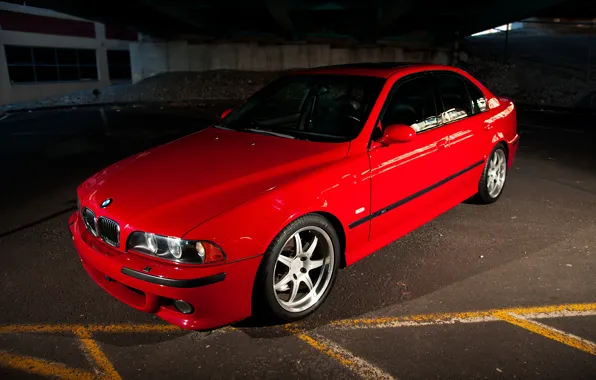 Wallpaper Red, E39, Parking, M5 images for desktop, section bmw - download