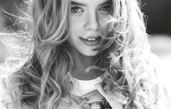 Wallpaper Girl, Photo, B/W, Look, Model, Girl, Hair, Black and white ...