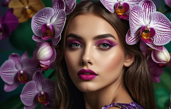 Wallpaper look, girl, pose, portrait, AI art, neural network for mobile ...