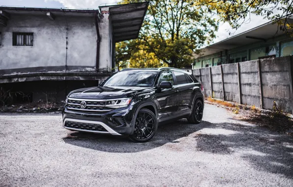 Download wallpaper Volkswagen, Front, Black, Side, Atlas, Volkswagen ...