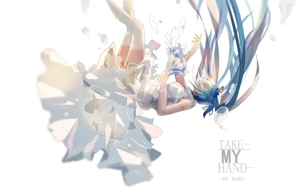 Download wallpaper girl, drops, bouquet, anime, drop, art, vocaloid ...