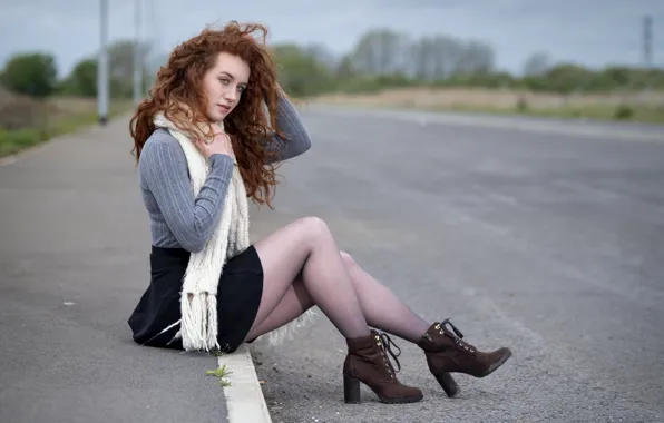 Wallpaper road, girl, Lydia for mobile and desktop, section девушки ...