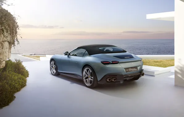 Download wallpaper Ferrari, convertible, Roma, rear view, grand tourer ...