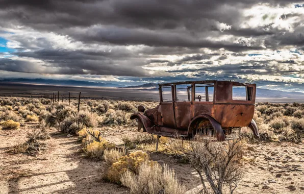 Download wallpaper field, machine, the sky, scrap, section landscapes ...