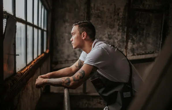 Wallpaper man, window, tattoos for mobile and desktop, section ...