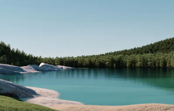 Wallpaper landscape, digital art, Windows 11 for mobile and desktop ...