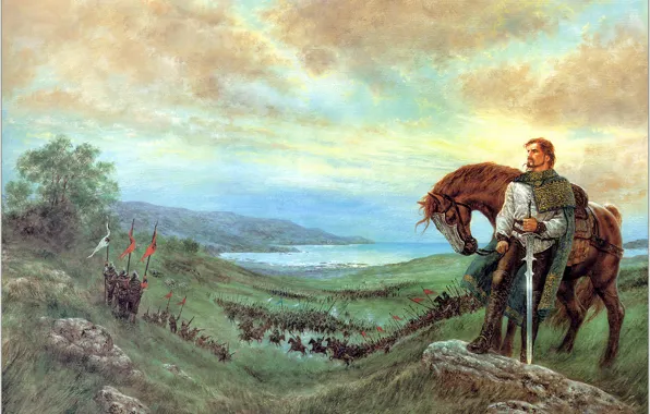 Wallpaper horse, picture, warrior, battle, The Last Prince of Ireland ...