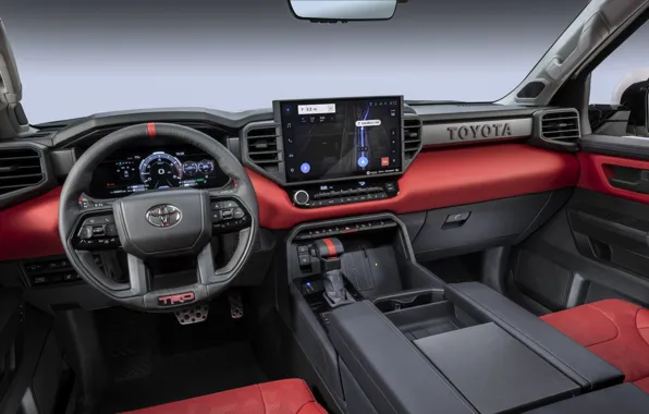 Download wallpaper interior, Toyota, Toyota, Tundra, 2022, TRD Pro ...