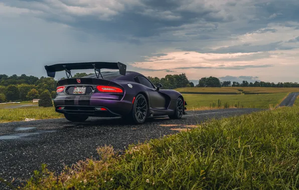 Download wallpaper Dodge, Viper, road, field, section dodge in ...