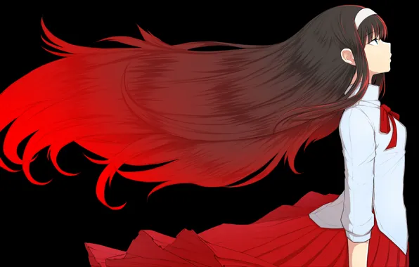 Wallpaper girl, anime, red., Tsukihime, toono akiha for mobile and ...