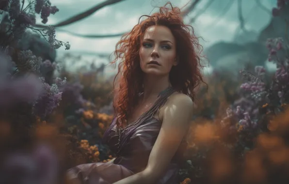 Wallpaper summer, look, girl, flowers, nature, pose, portrait, garden ...