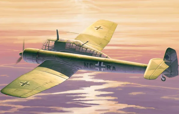 Wallpaper war, art, airplane, painting, ww2, Blohm & Voss Bv 141 images ...
