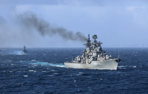 Wallpaper squadron, destroyer, the project 956, Admiral Ushakov for ...