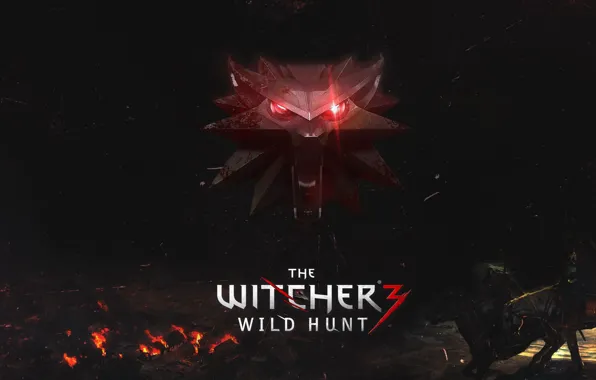 Wallpaper medallion, The Witcher 3 Wild Hunt, Burning houses for mobile ...