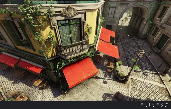 Wallpaper angle, balcony, Lumberyard, Bistro Scenes for mobile and ...