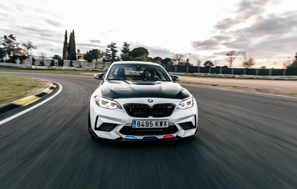Wallpaper speed, BMW, front view, racing track, 2018, Competition, F87 ...