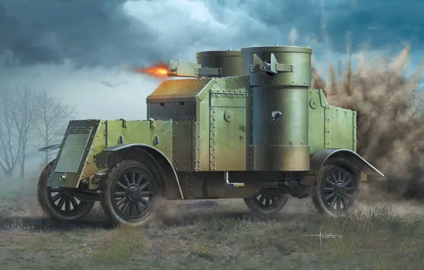 Wallpaper UK, armored car, Auletta, World War I, British Armoured Car ...