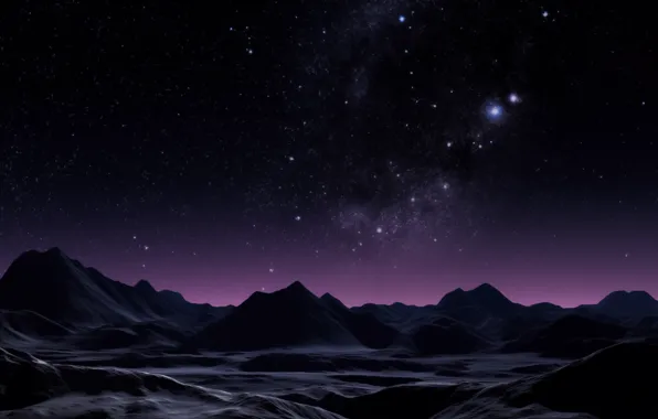 Wallpaper dark, landscape, stars, AI art for mobile and desktop ...