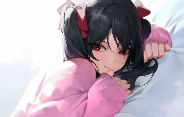 Download wallpaper girl, long hair, anime, beautiful, twintails, red ...