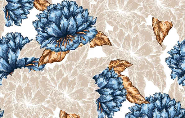 Download wallpaper Flowers, pattern, pattern, seamless, Floral ...