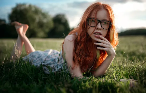 Wallpaper Glasses Freckles Kate Katyusha George Chernyadev