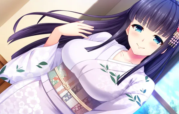 Wallpaper kawaii, game, smile, anime, beautiful, kimono, sugoi, visual ...