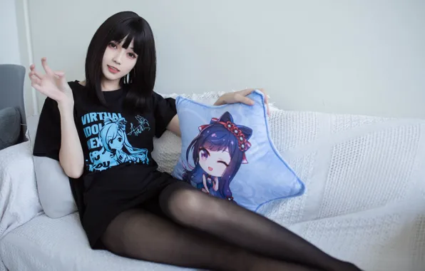 Wallpaper Pillow Asian Cutie Asian Cutie Asian Girls Dark