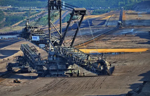 Wallpaper Germany, Europa, North Rhine-Westphalia, RWE, Lignite mining ...