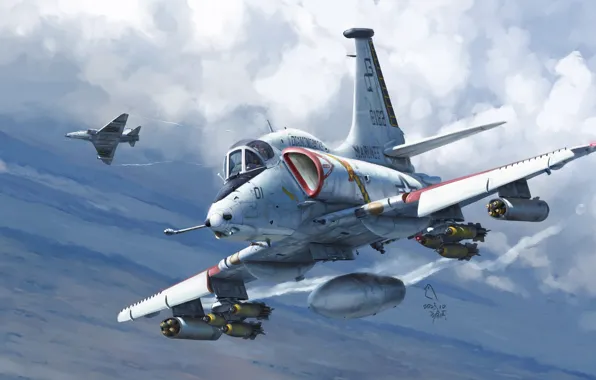 Download wallpaper easy, USA, Douglas A-4 Skyhawk, Attack, US Marine ...