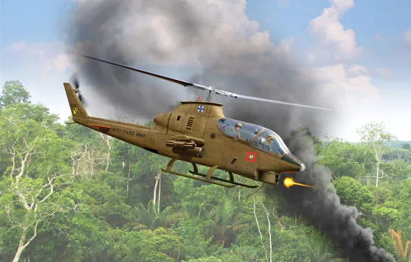 Wallpaper USA, US Army, attack helicopter, Valery Petelin, the Vietnam ...