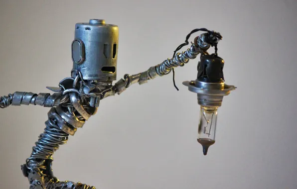 Wallpaper light bulb, macro, metal, wire, figure for mobile and desktop ...