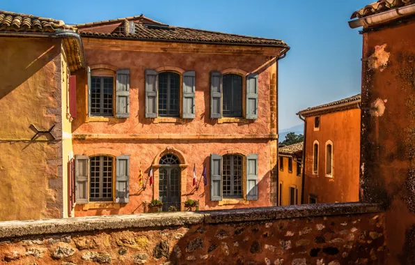 Wallpaper France, The building, France, Building, Commune, Roussillon ...