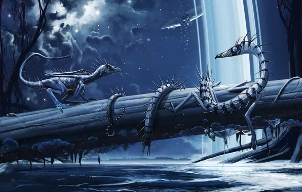 Download wallpaper background, fiction, the ocean, creatures, section ...