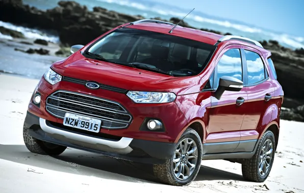 Wallpaper red, shore, Ford, Ford, jeep, the front, crossover, Freestyle ...