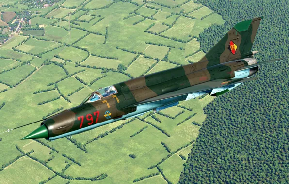 Wallpaper KB MiG, GDR, MiG-21bis, Frontline fighter for mobile and ...